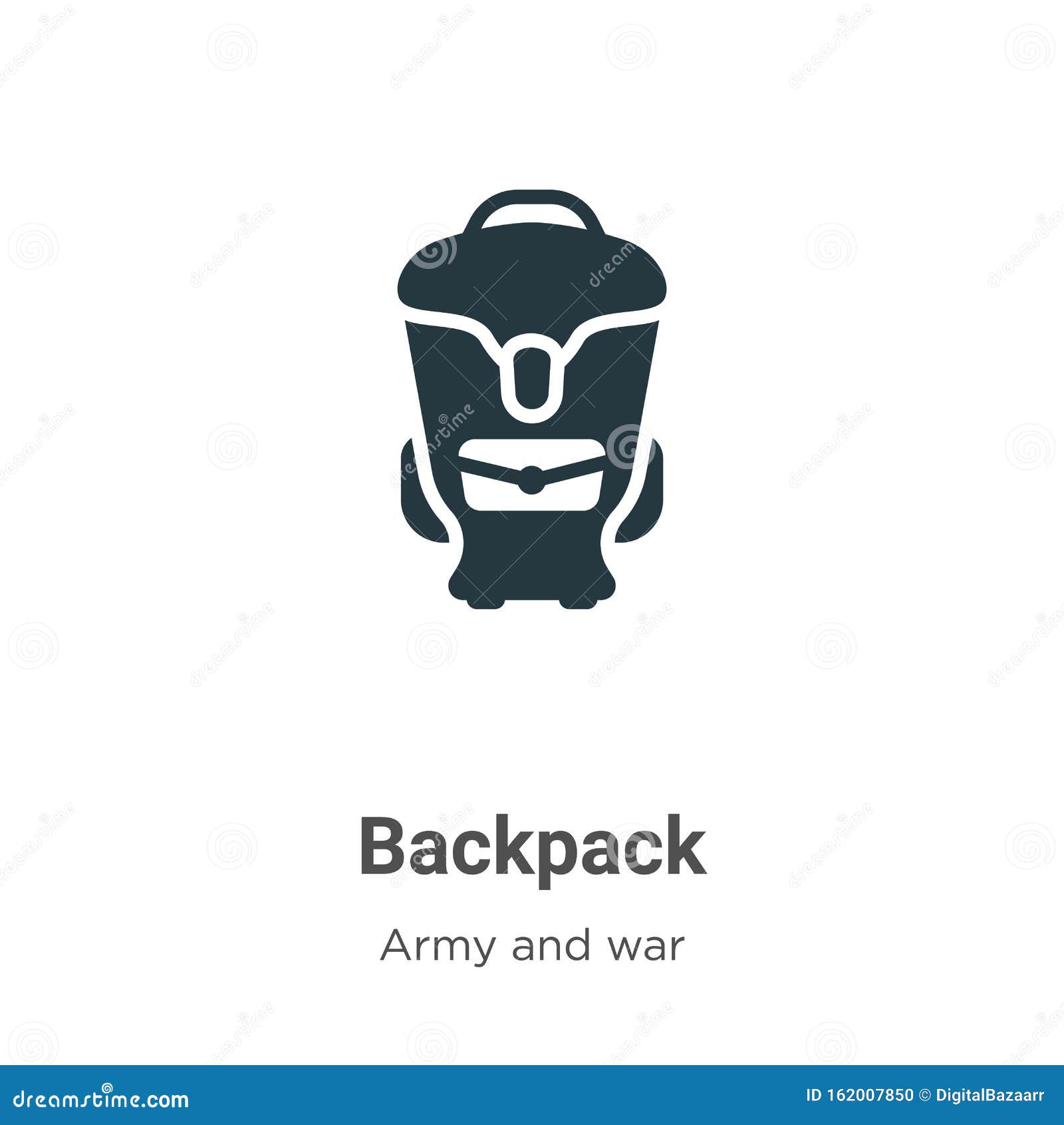 Backpack Vector Icon on White Background. Flat Vector Backpack Icon ...