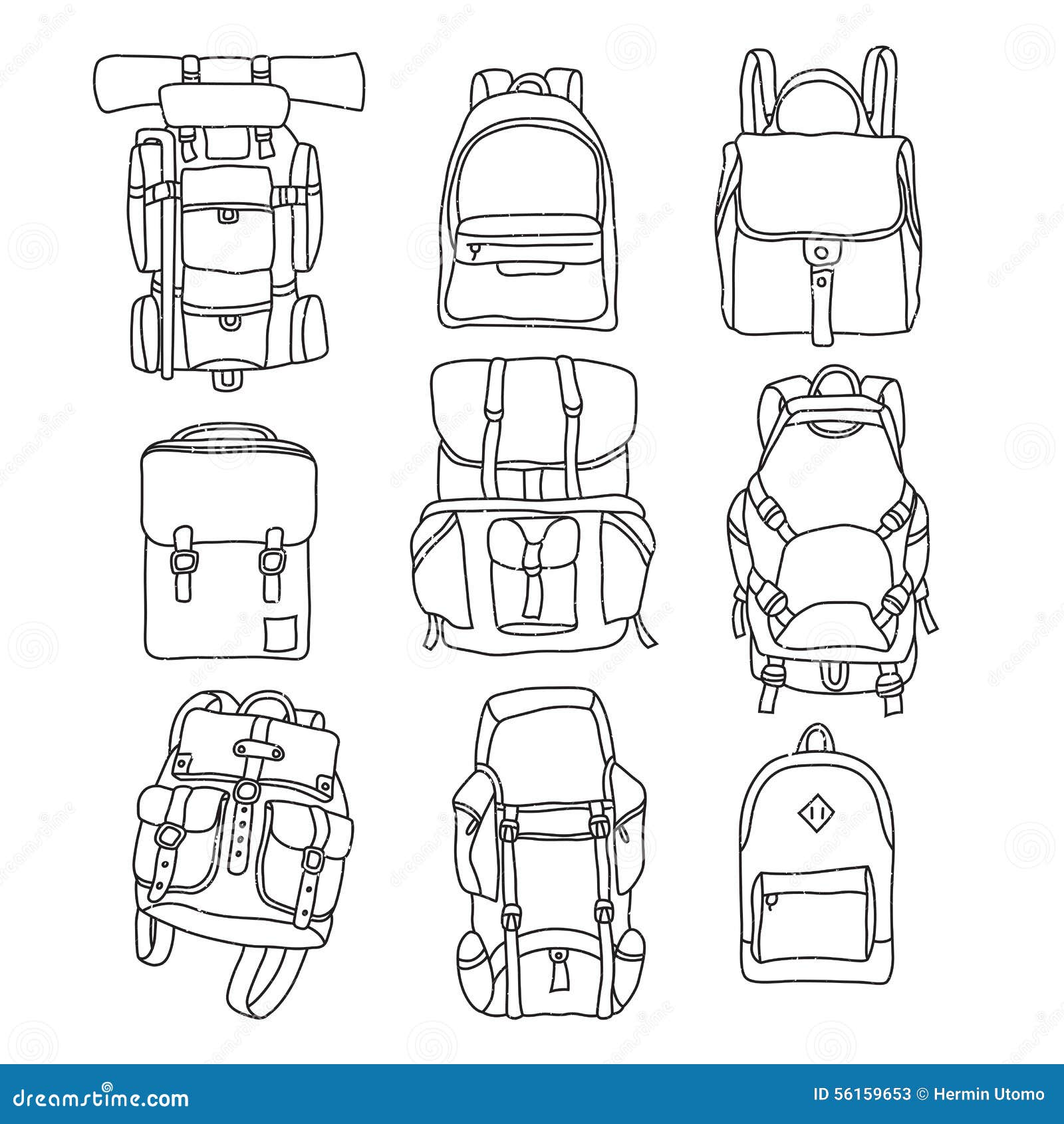 Backpack Vintage Label Outline Stock Vector - Illustration of stamp ...
