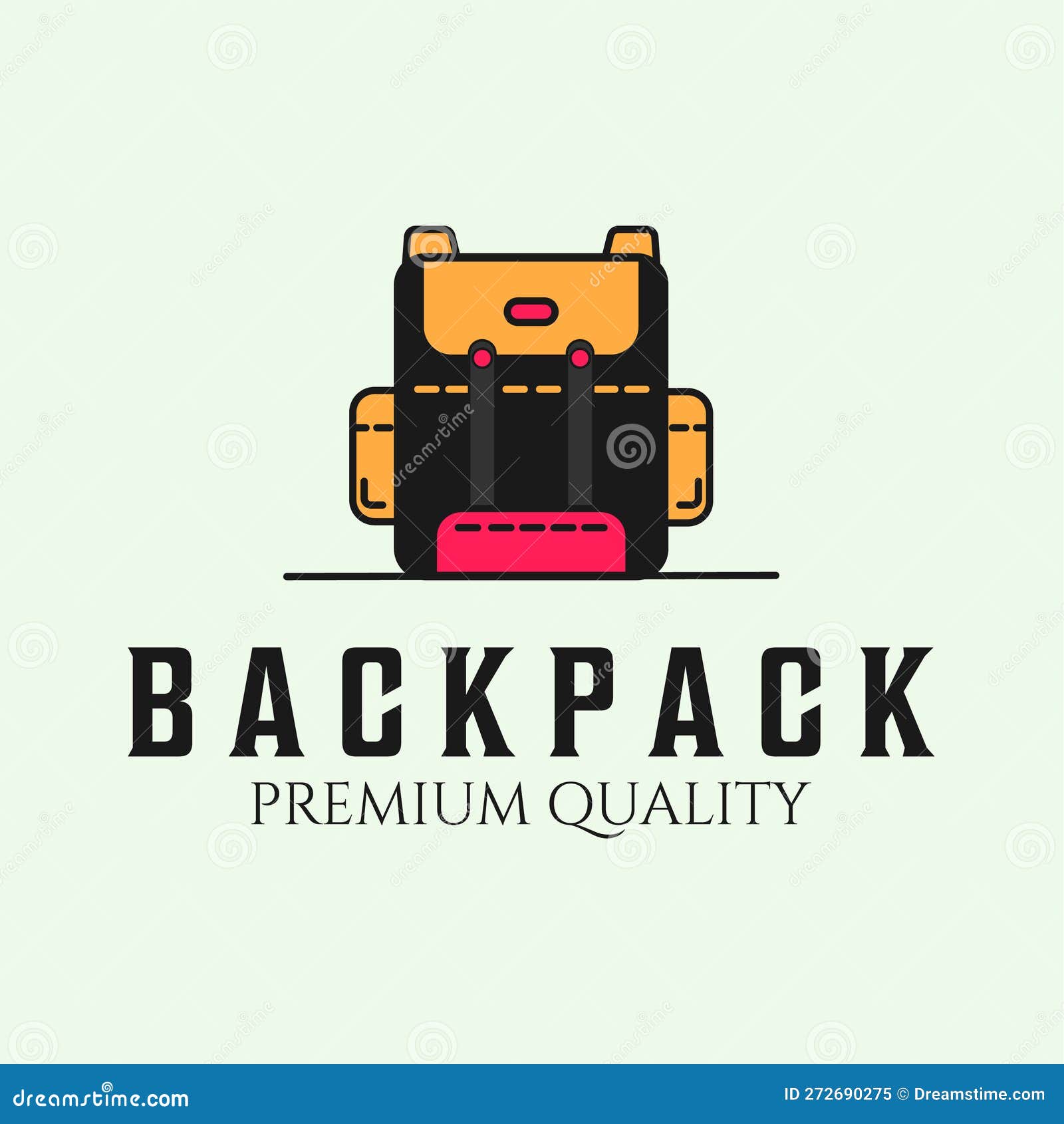 Backpack Vintage Retro Logo Design Creative Minimalist Illustration ...