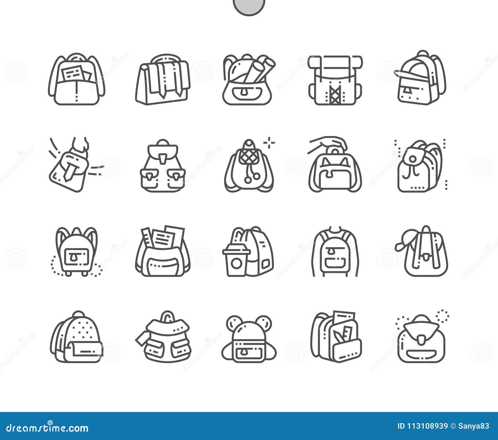 Backpack Well-crafted Pixel Perfect Vector Thin Line Icons 30 2x Grid ...