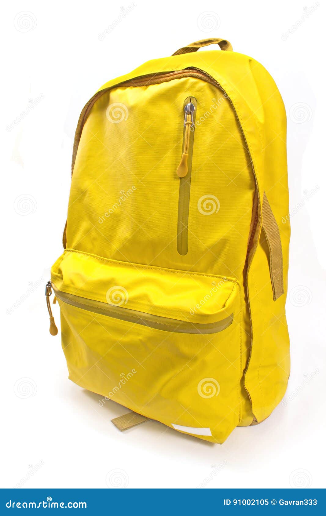 Backpack Yellow Isolated On White Stock Image - Image of knapsack, back ...