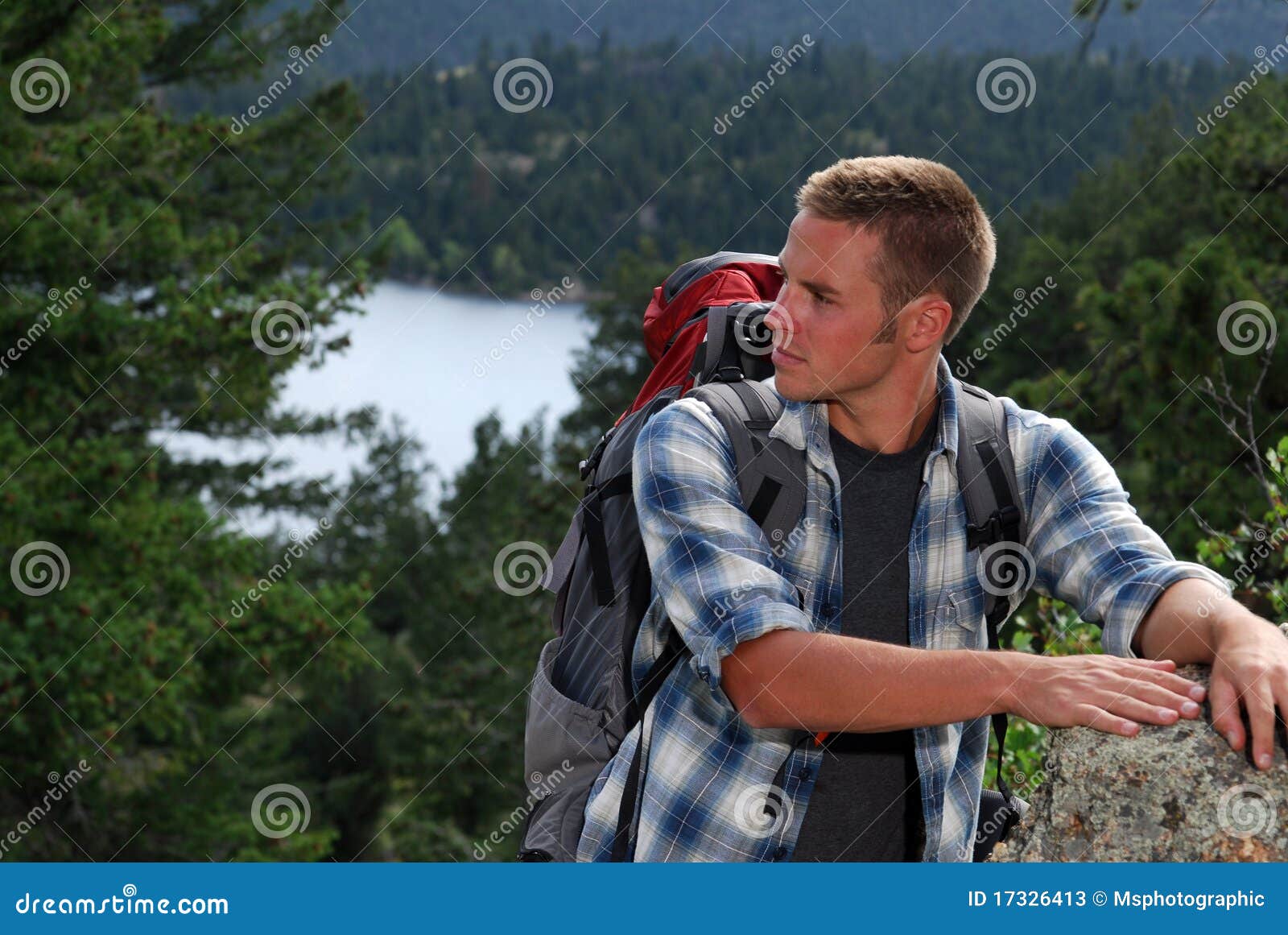Backpacker stock image. Image of water, outdoors, view - 17326413