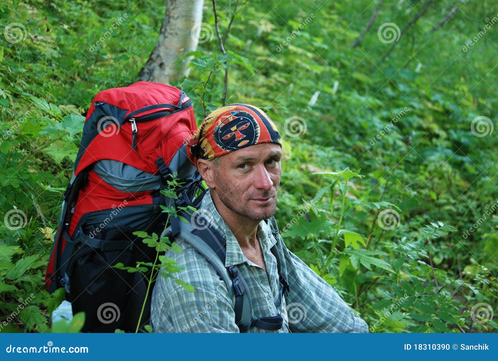 Backpacker stock photo. Image of kamchatka, bright, hiking - 18310390