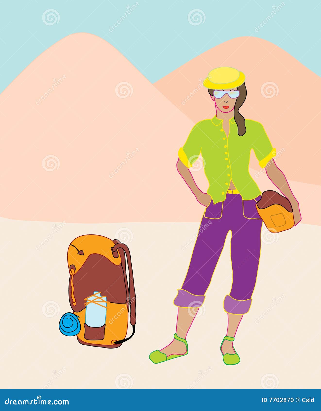 Backpacker stock illustration. Illustration of drawing - 7702870