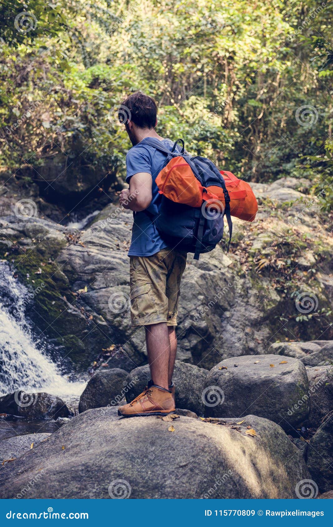A Backpacker on an Adventure Stock Image - Image of environment ...