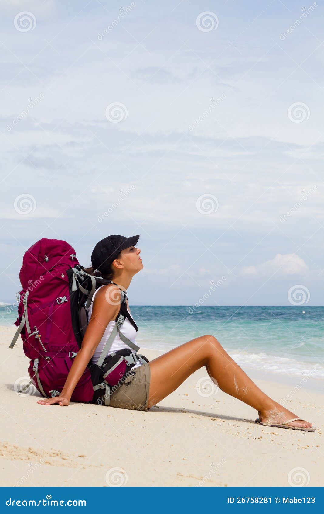 Backpacker on beach stock image. Image of traveler, asia - 26758281