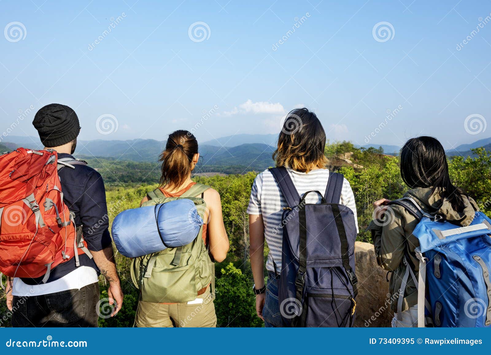 Backpacker Camping Hiking Journey Travel Trek Concept Stock Image ...