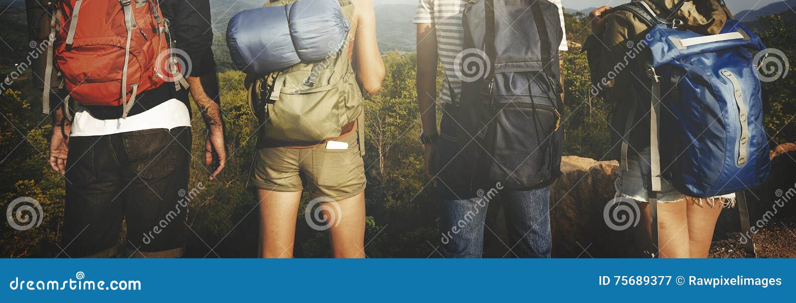 Backpacker Camping Hiking Journey Travel Trek Concept Stock Image ...