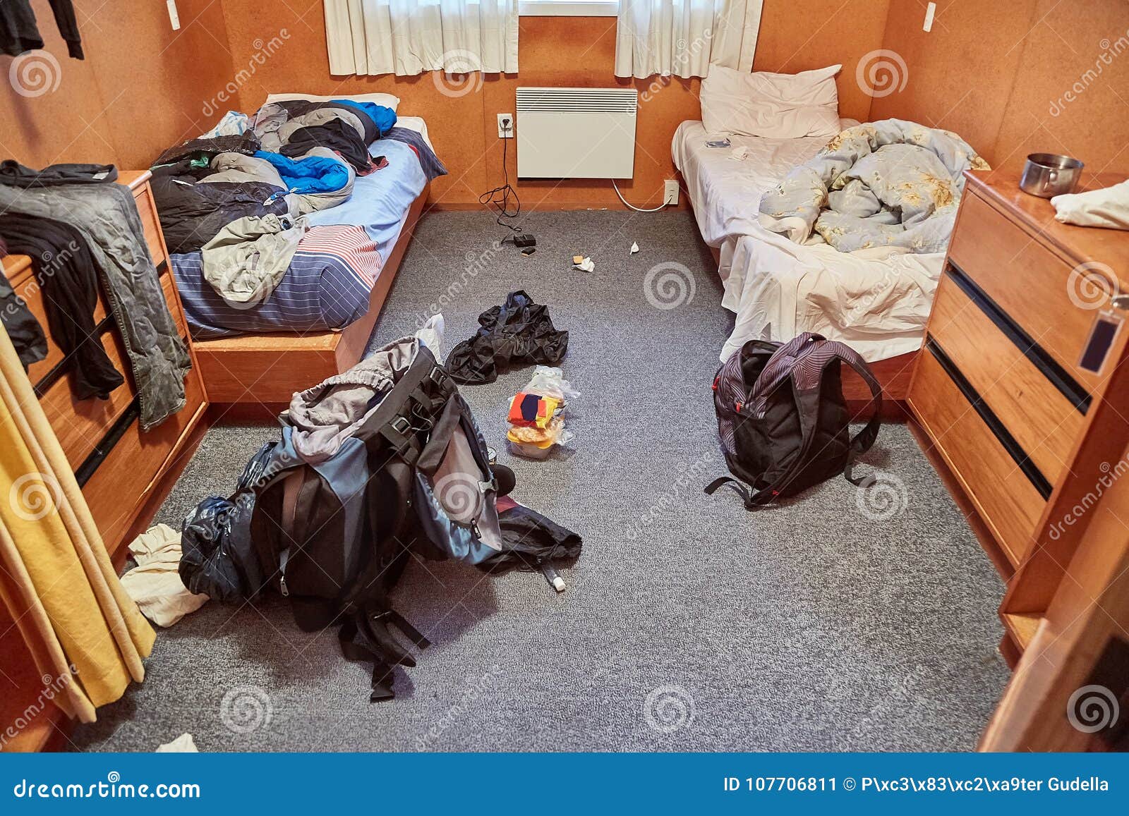 Messy dormitory room stock image. Image of mess, messy - 107706811