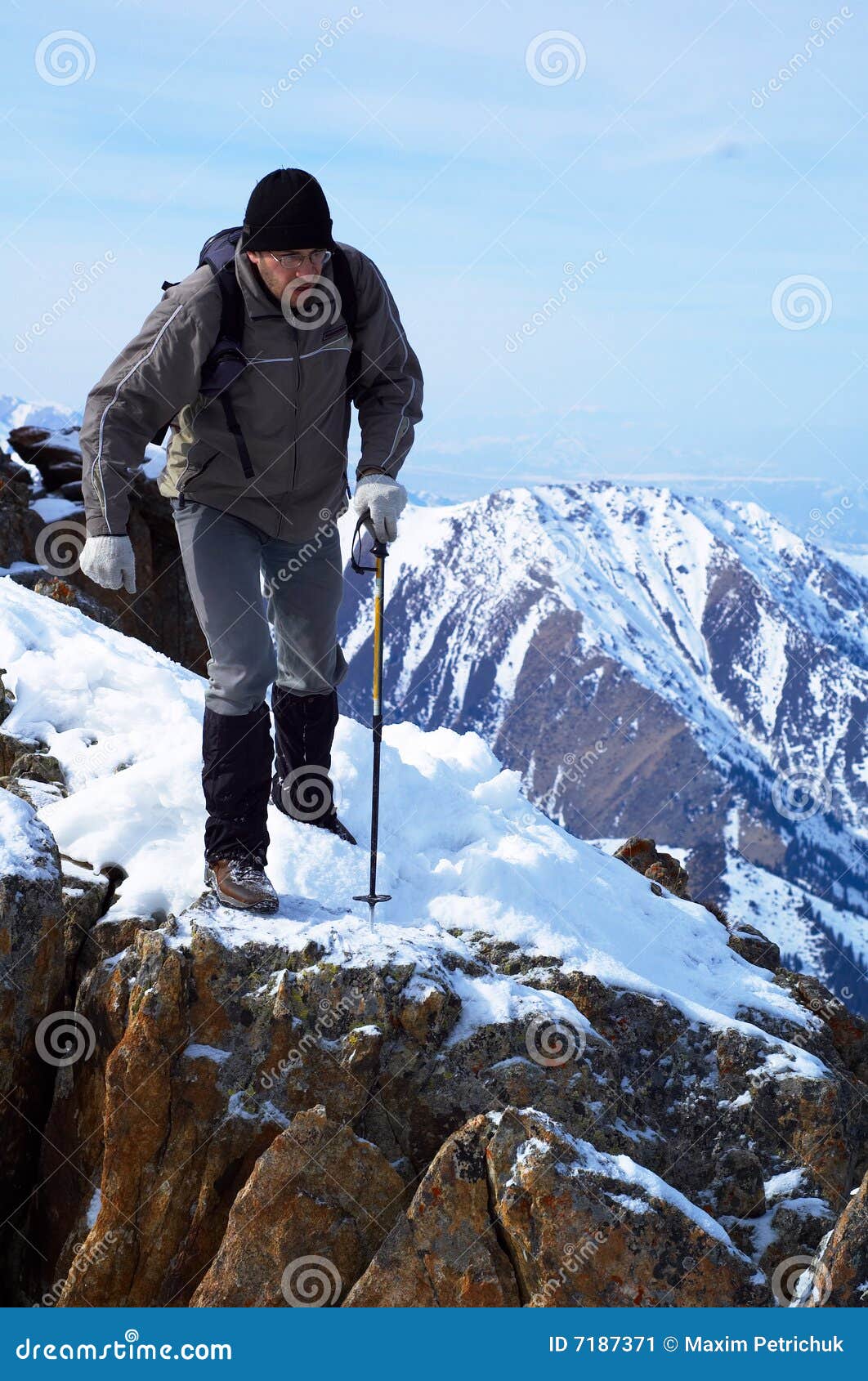 Backpacker in High Mountain Stock Image - Image of rock, grass: 7187371