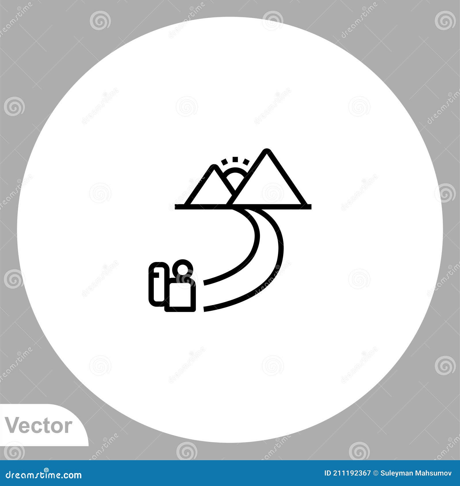 Backpacker Vector Icon Sign Symbol Stock Illustration - Illustration of ...