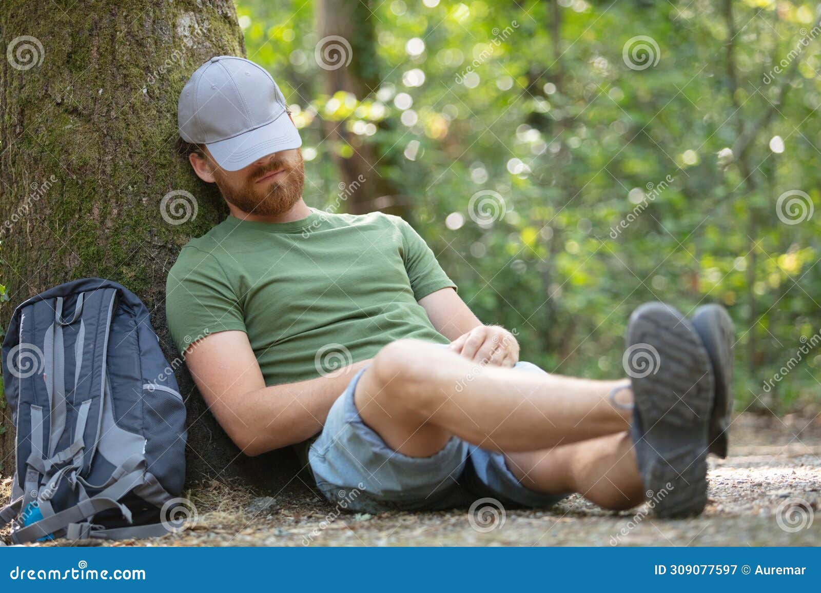 Backpacker Man Sleeping and Resting Stock Image - Image of life ...