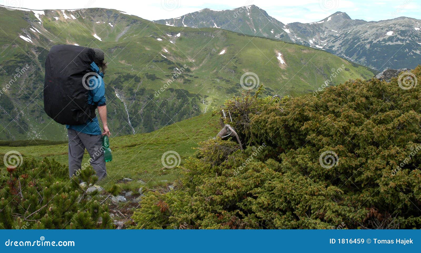 Backpacker in Mountains stock image. Image of journey - 1816459
