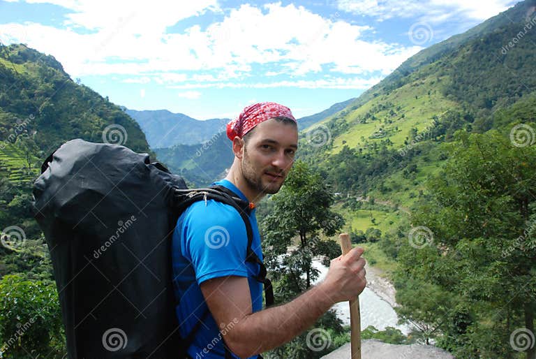 Backpacker in the outdoors stock image. Image of backpackers - 19363931