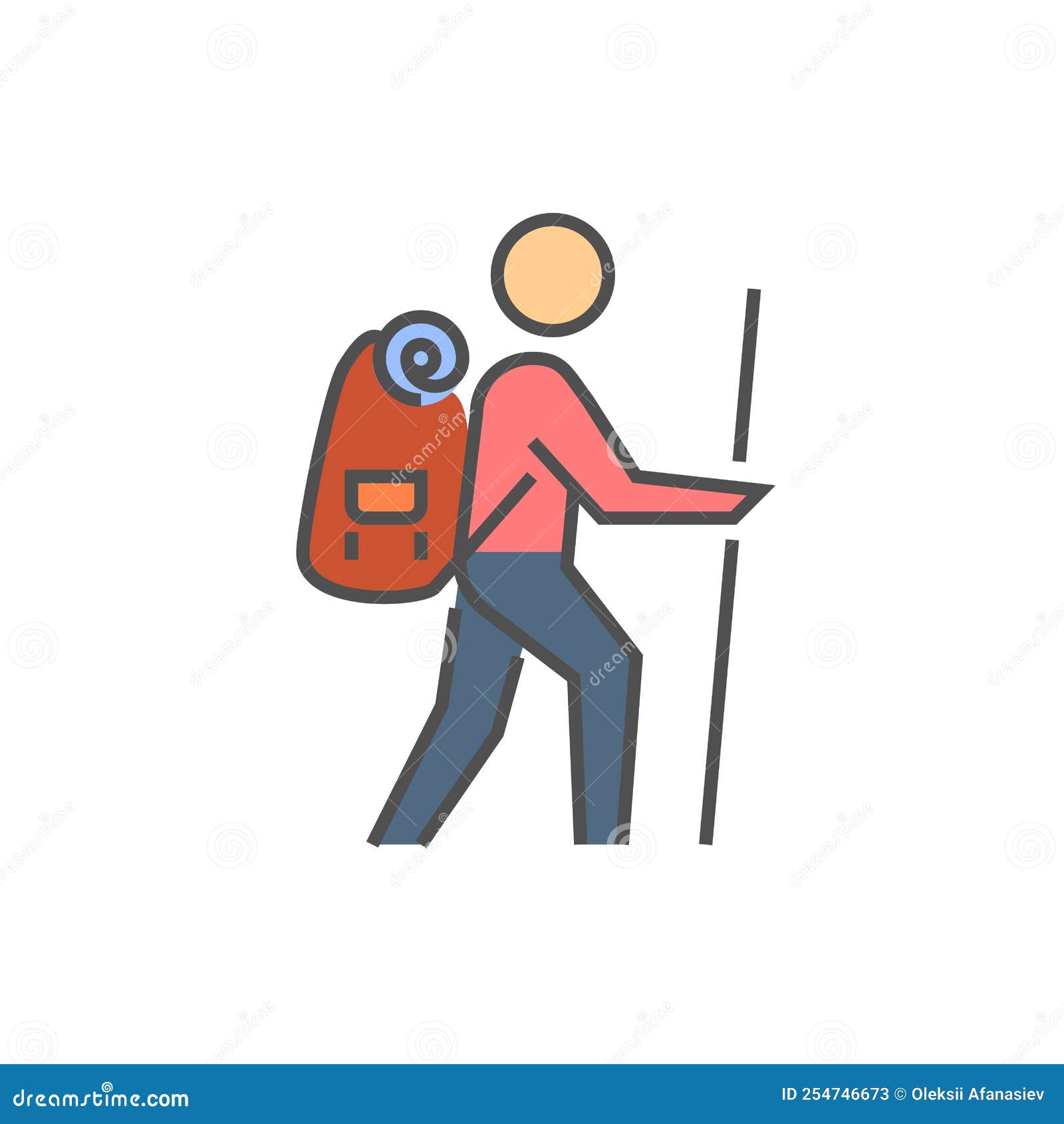 Backpacker Related Vector Filled Outline Icon Stock Vector ...