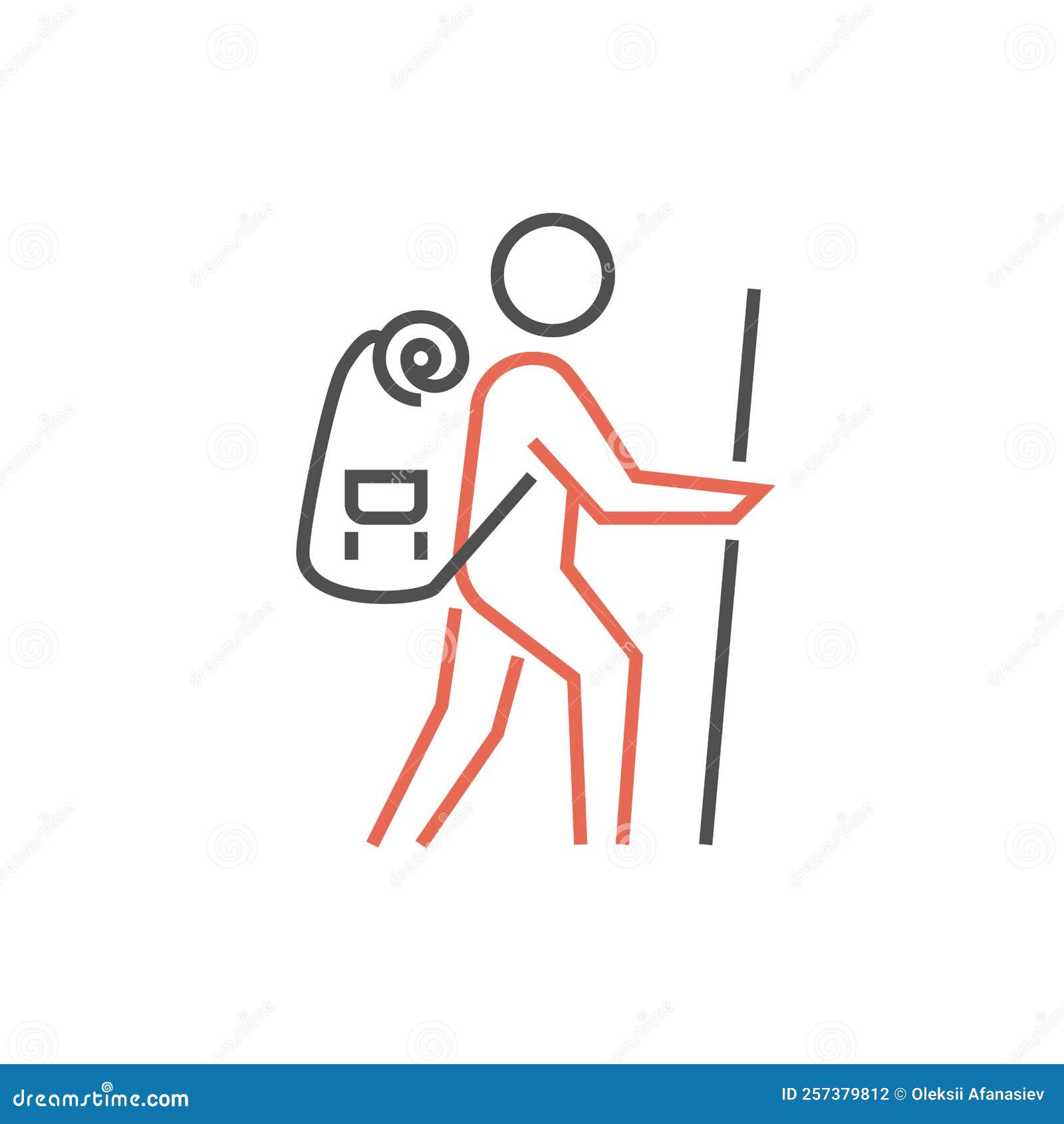 Backpacker Related Vector Line Icon Stock Vector - Illustration of ...
