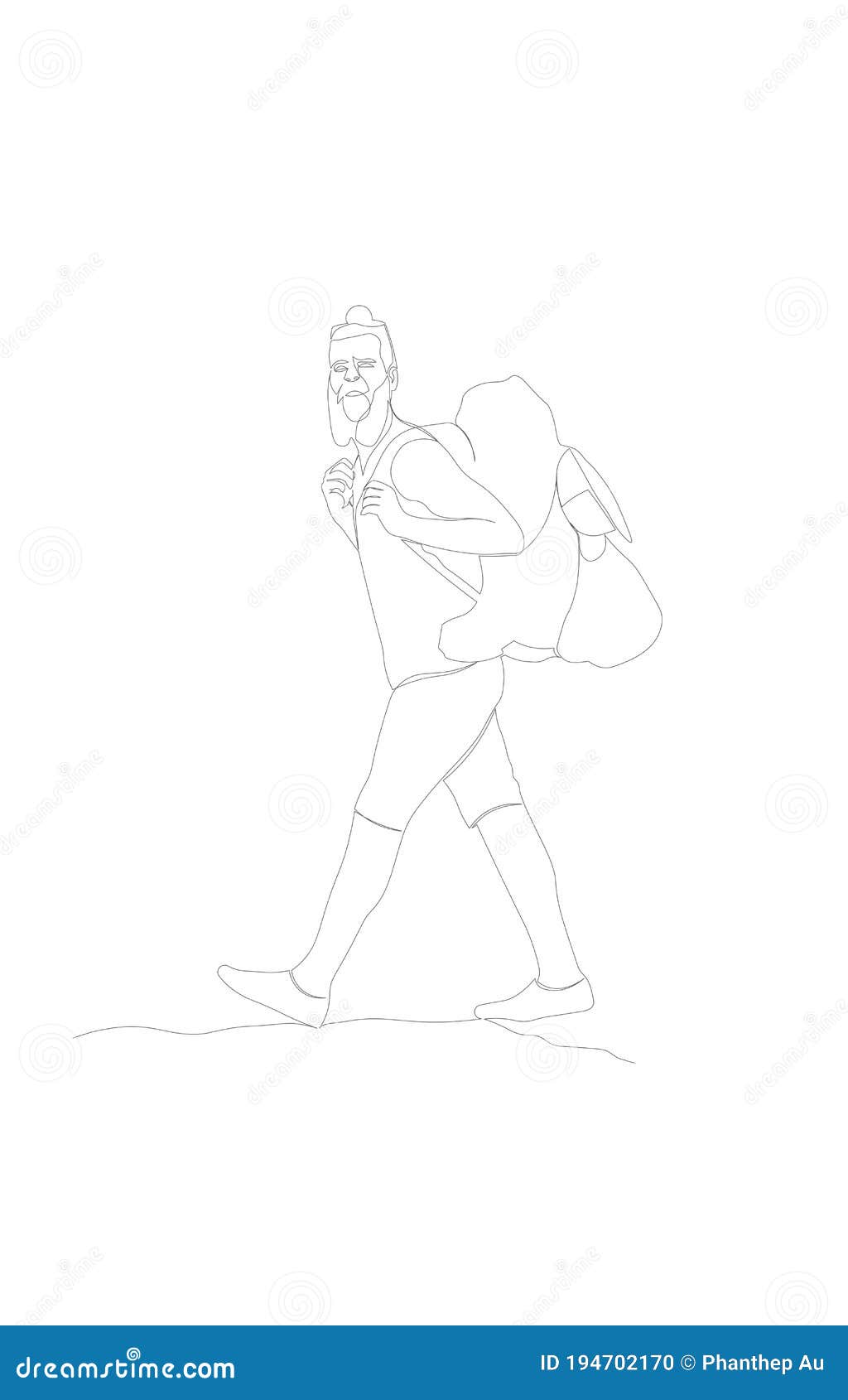 Backpacker Tourist Visits Travel Destinations Stock Vector ...