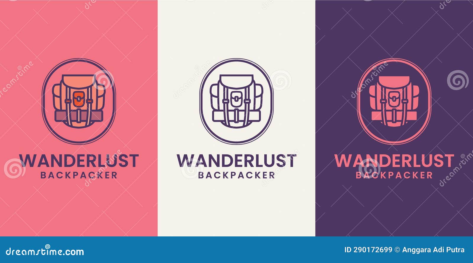 Backpacker Wilderness Adventure Logo Design Stock Vector - Illustration ...