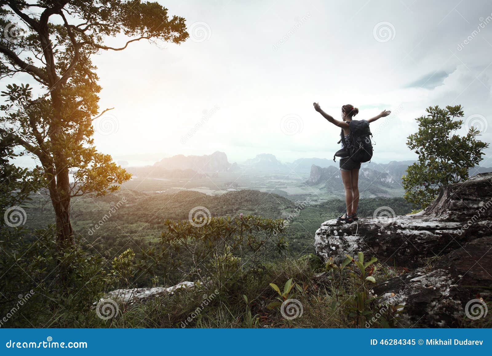 Backpacker stock image. Image of relaxing, extreme, success - 46284345