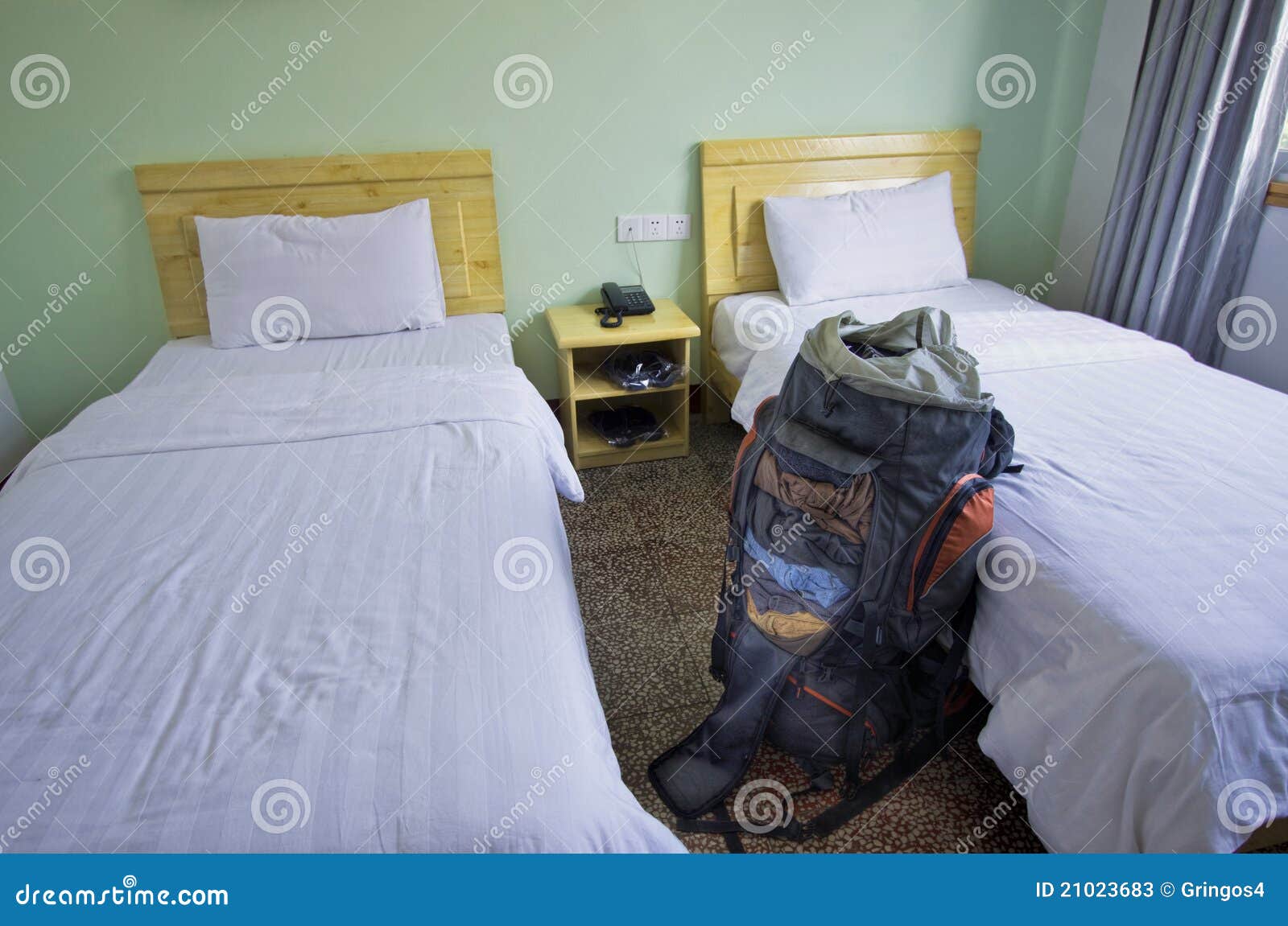 A backpackers 2 beds room stock image. Image of trekking - 21023683