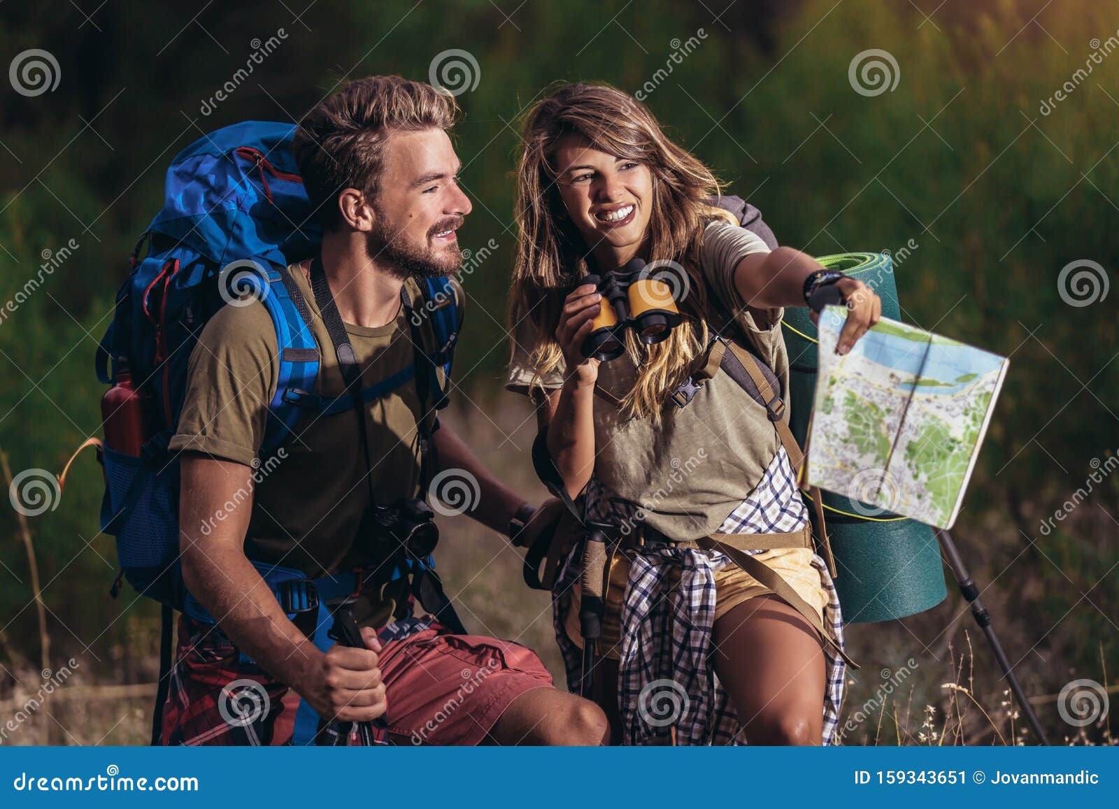 Backpackers Hiking on the Path in Mountains Stock Image - Image of ...