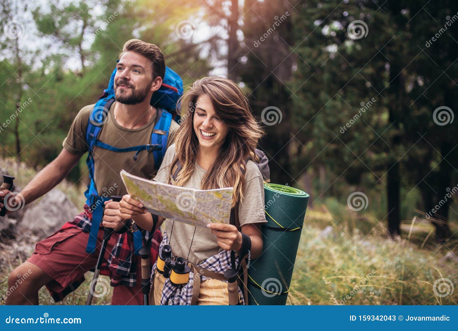Backpackers Hiking on the Path in Mountains Stock Image - Image of ...