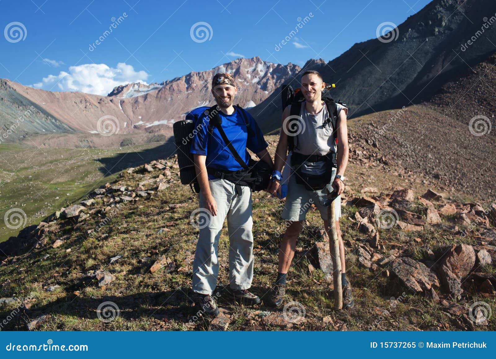 Backpackers in mountain stock image. Image of hiking - 15737265