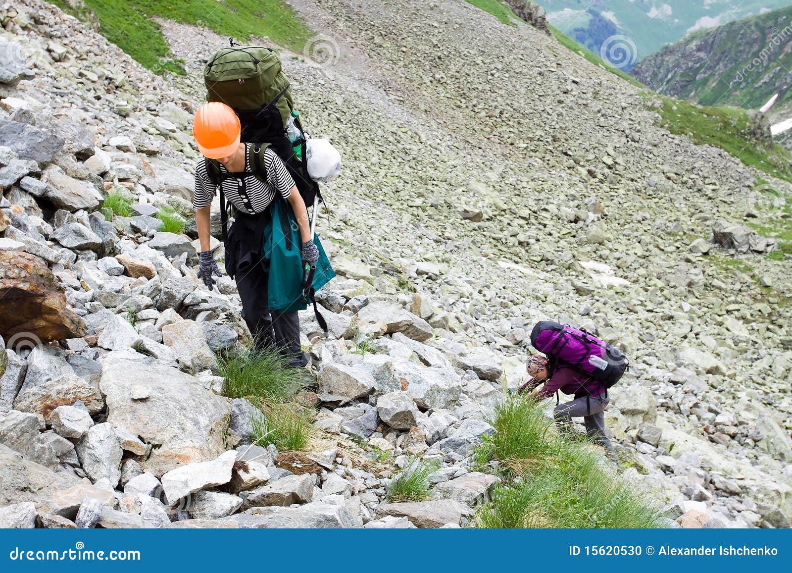Backpackers Tourist in the Mountains. Stock Photo - Image of holiday ...