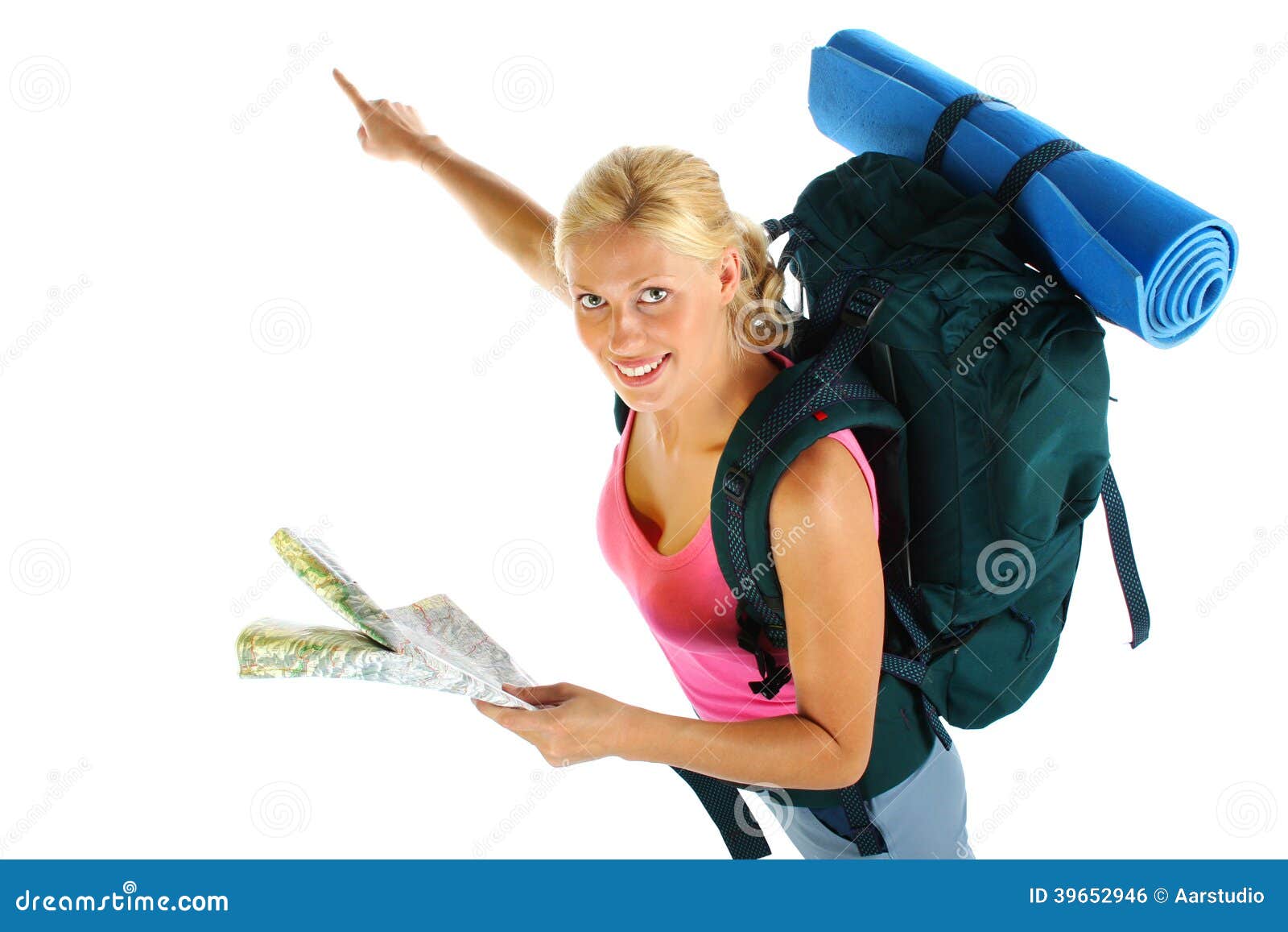 Backpacking girl stock photo. Image of sport, guide, isolated - 39652946