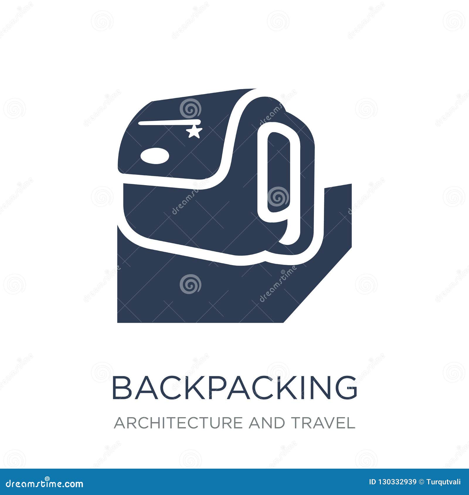 Backpacking Icon. Trendy Flat Vector Backpacking Icon on White B Stock ...