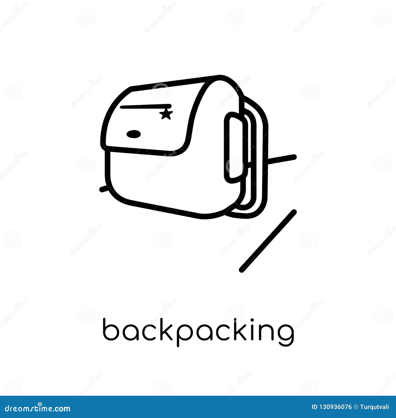 Backpacking Icon. Trendy Modern Flat Linear Vector Backpacking I Stock ...