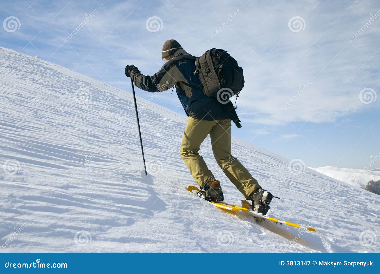 Backpacking Tourist Ascenting Stock Image - Image of winter, shoes: 3813147