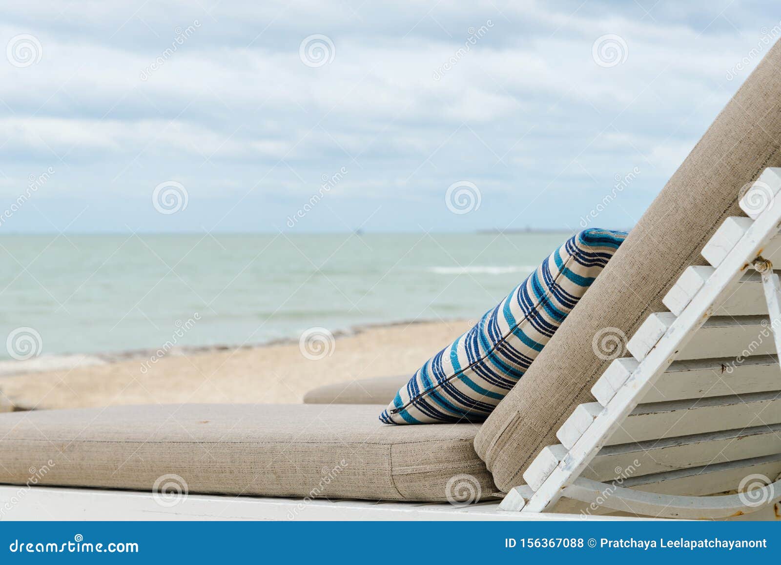 Backrest on Beach Chairs on a Beautiful Beach at Sunny Day - Vacation ...