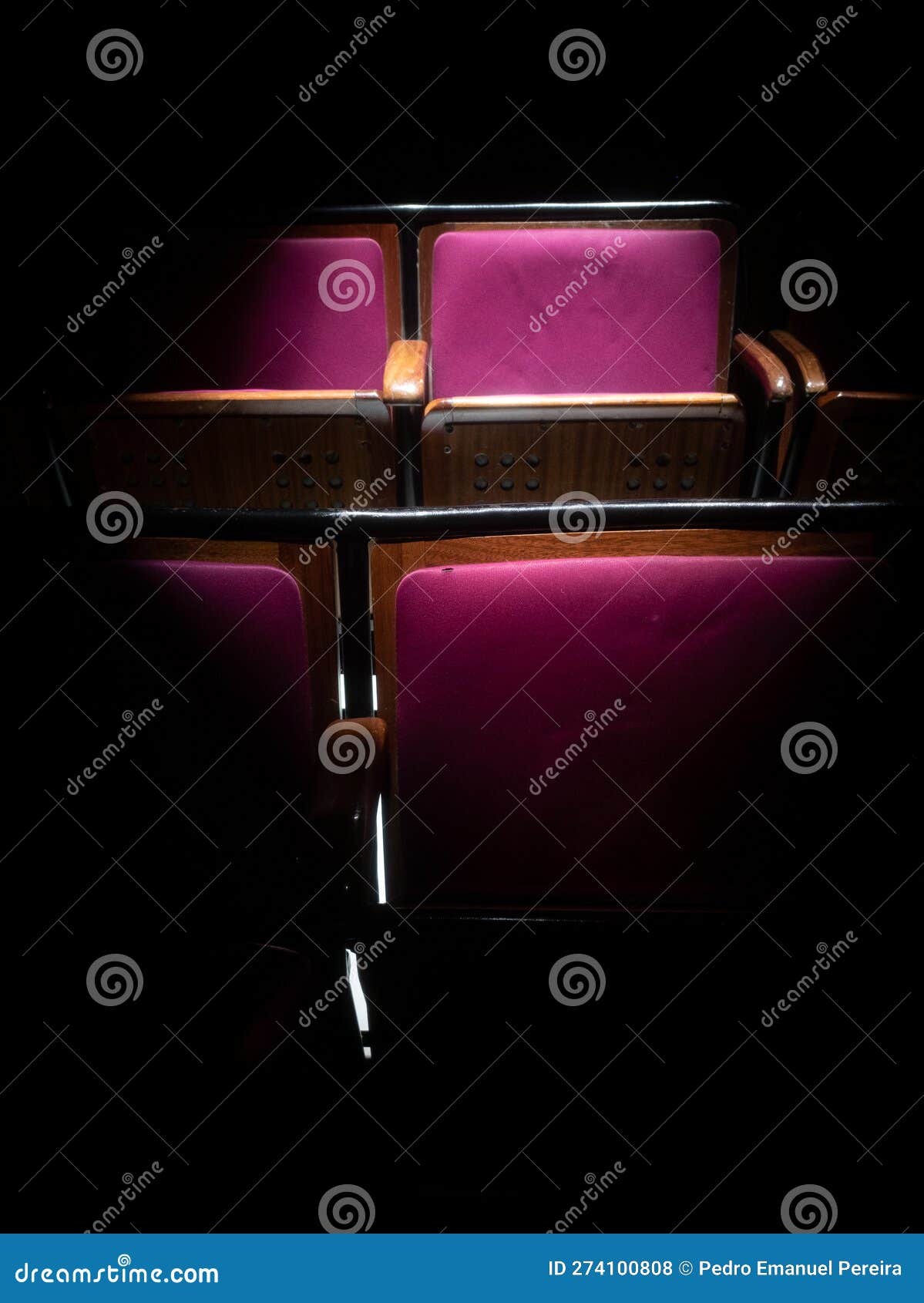 Backrest of Old Red Velvet Closed Chairs in Dark and Mysterious ...