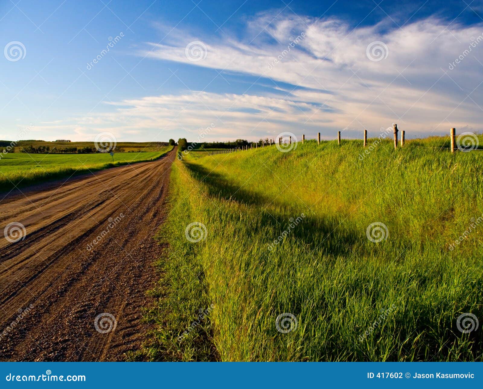 Backroad Afternoon stock photo. Image of fence, road, drive - 417602