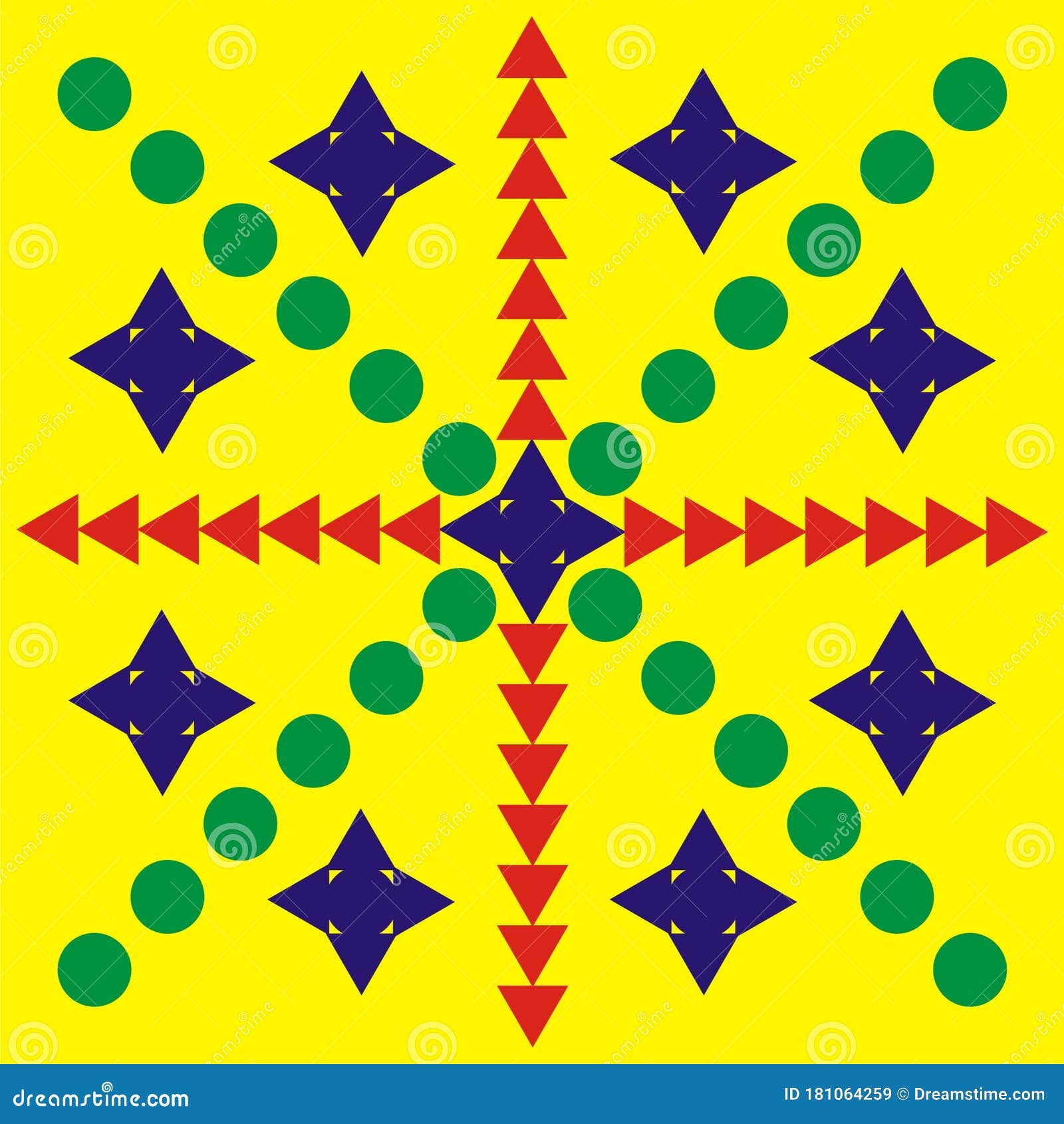 Backround Pattern by Using Triangles and Circles in Red, Green, and ...