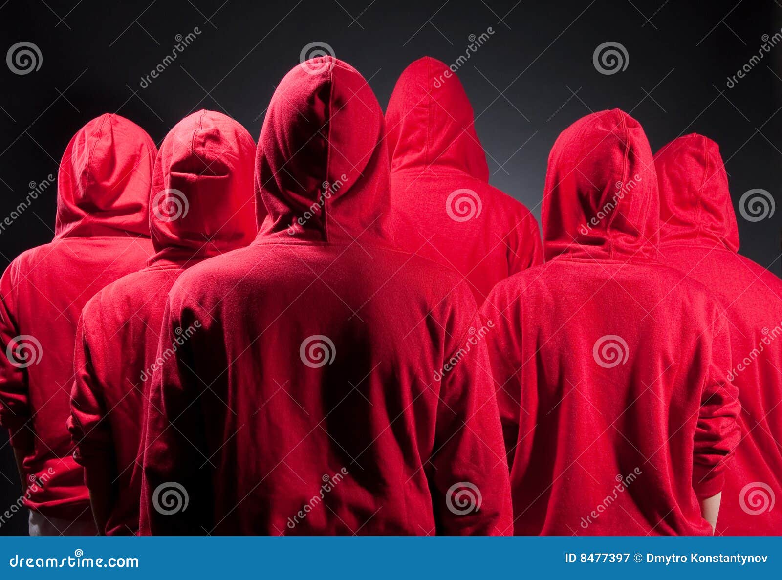 Backs of People in Red Clothes Stock Image - Image of cowl, rear: 8477397