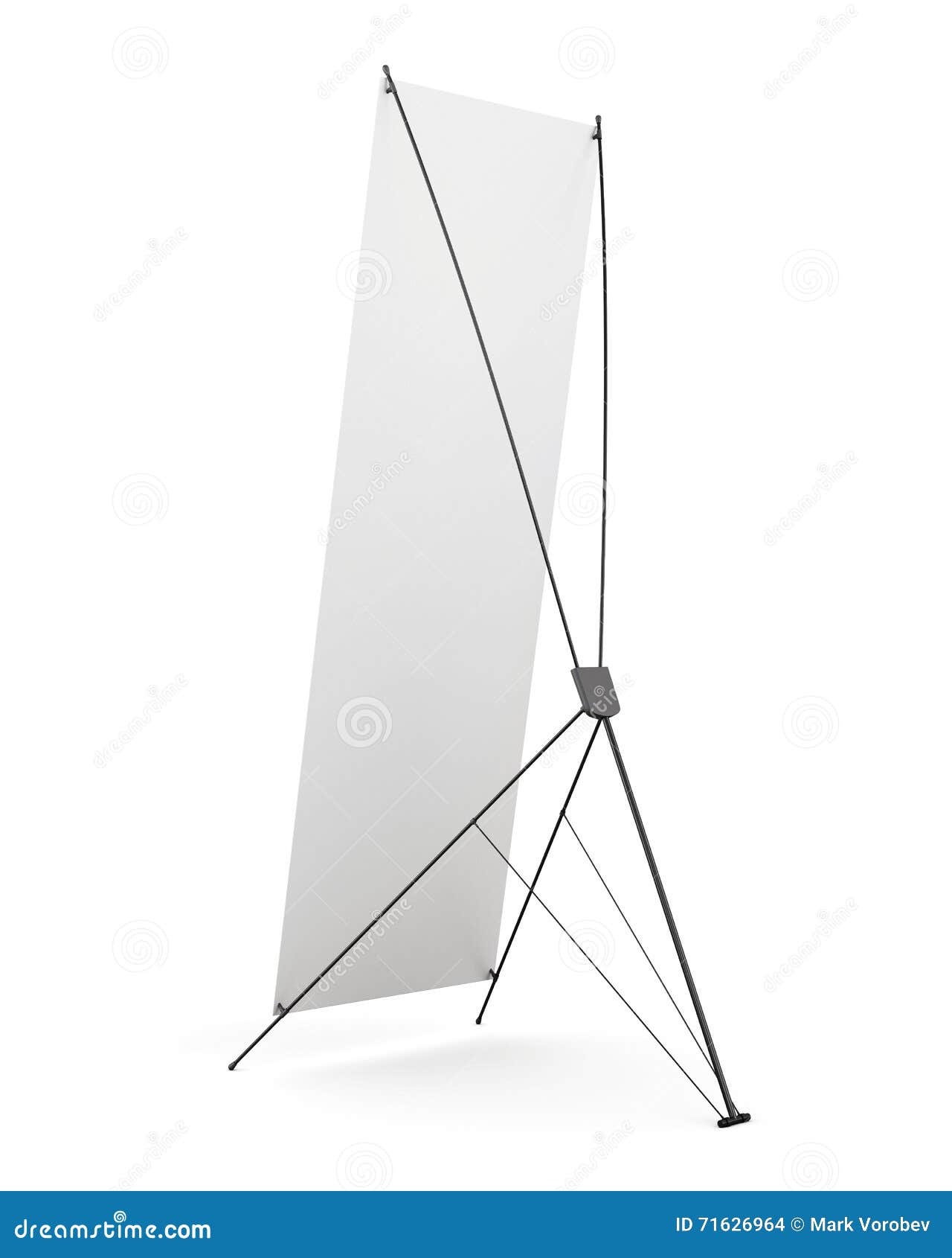 Backside Banner X-stands Display Isolated on White Background. 3 Stock ...