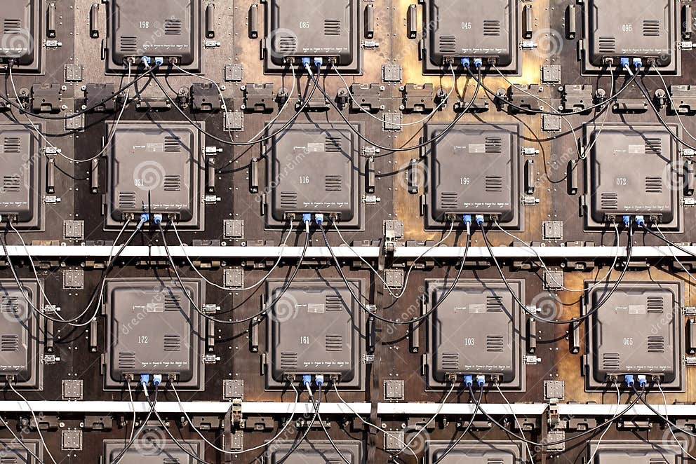 Backside of a Big LCD Panel Stock Photo - Image of electric, back: 28472660