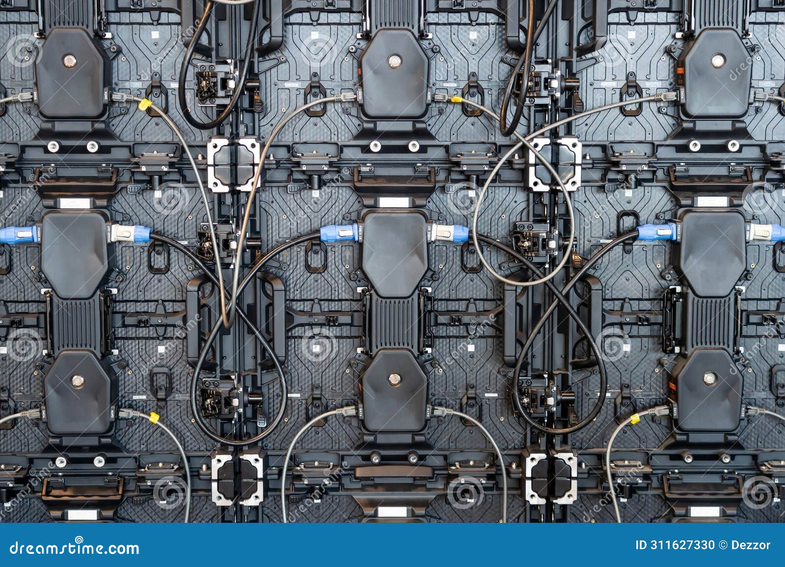 Backside of Big LED Screen Monitor Display. Texture of Back View Panels ...