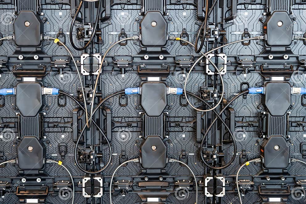 Backside of Big LED Screen Monitor Display. Texture of Back View Panels Stock Photo - Image of ...