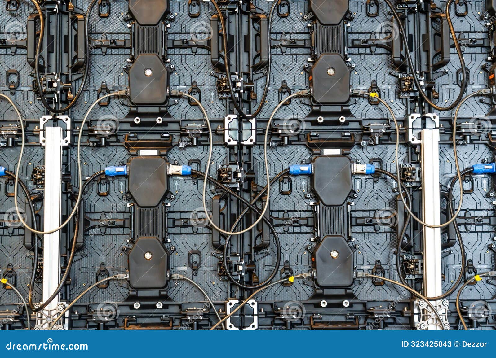 Backside Of Big LED Screen Monitor Display. Texture Of Back View Of LED ...