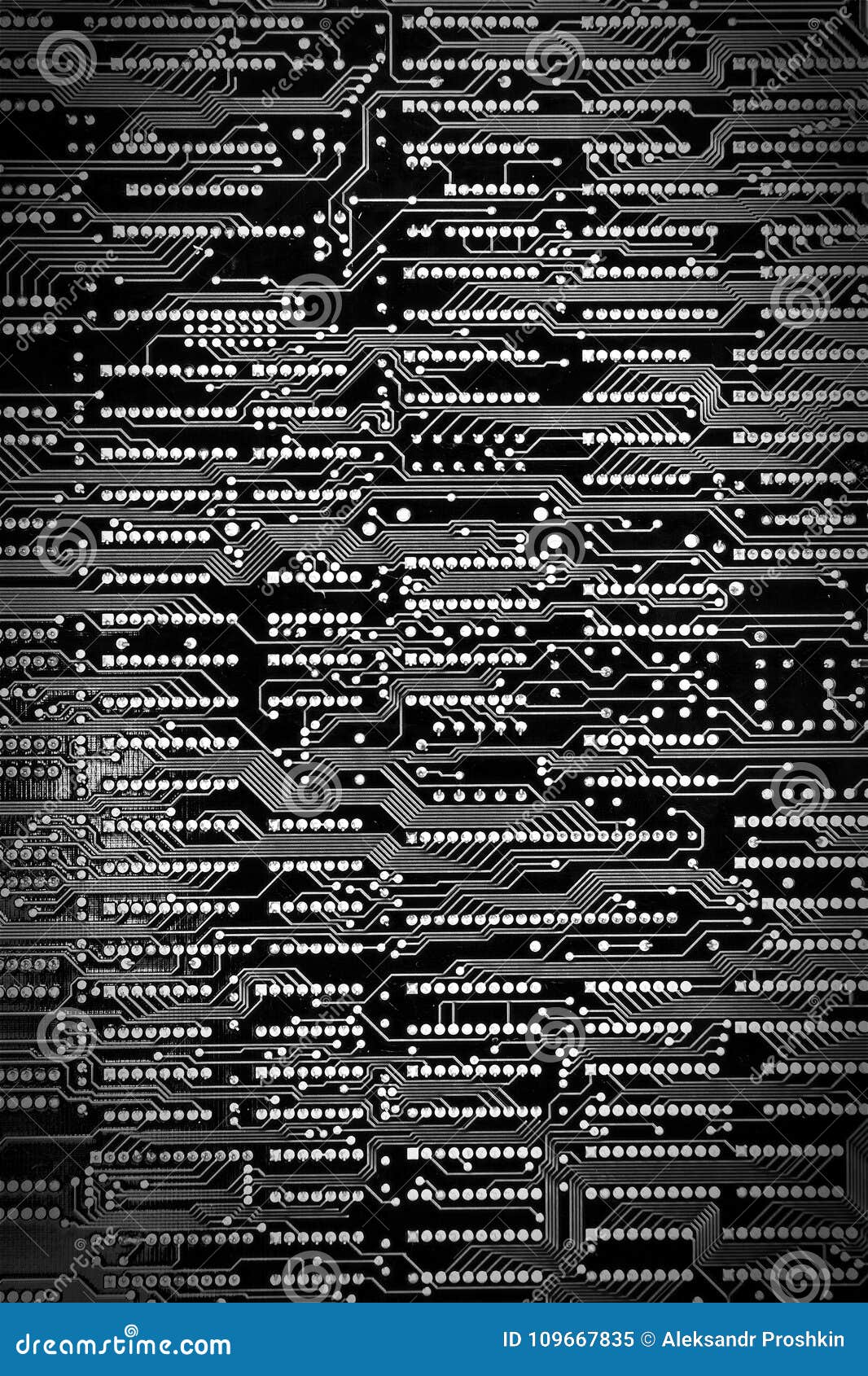 Backside of the Black Circuit Board Stock Image - Image of computing ...