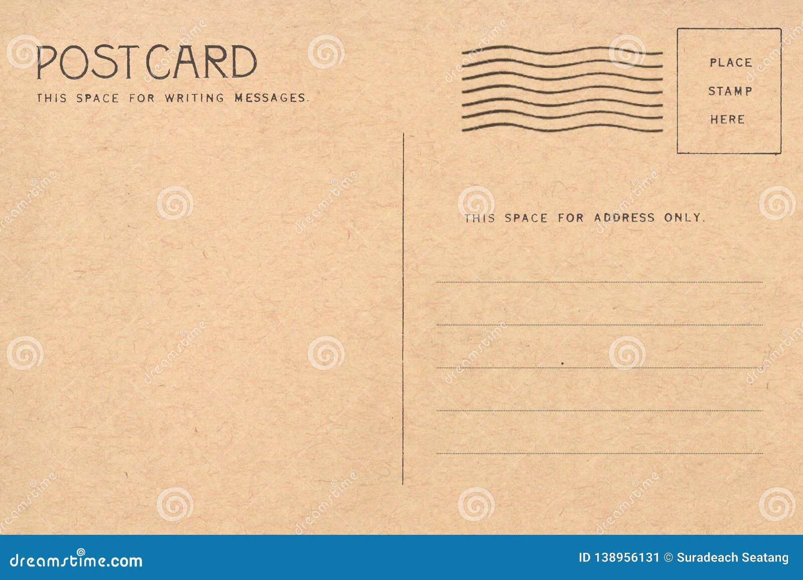 Backside of blank postcard stock illustration. Illustration of post ...