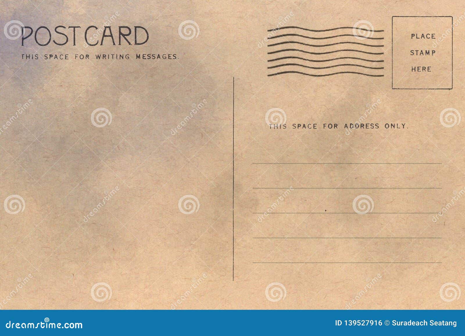 Backside of blank postcard stock illustration. Illustration of ...