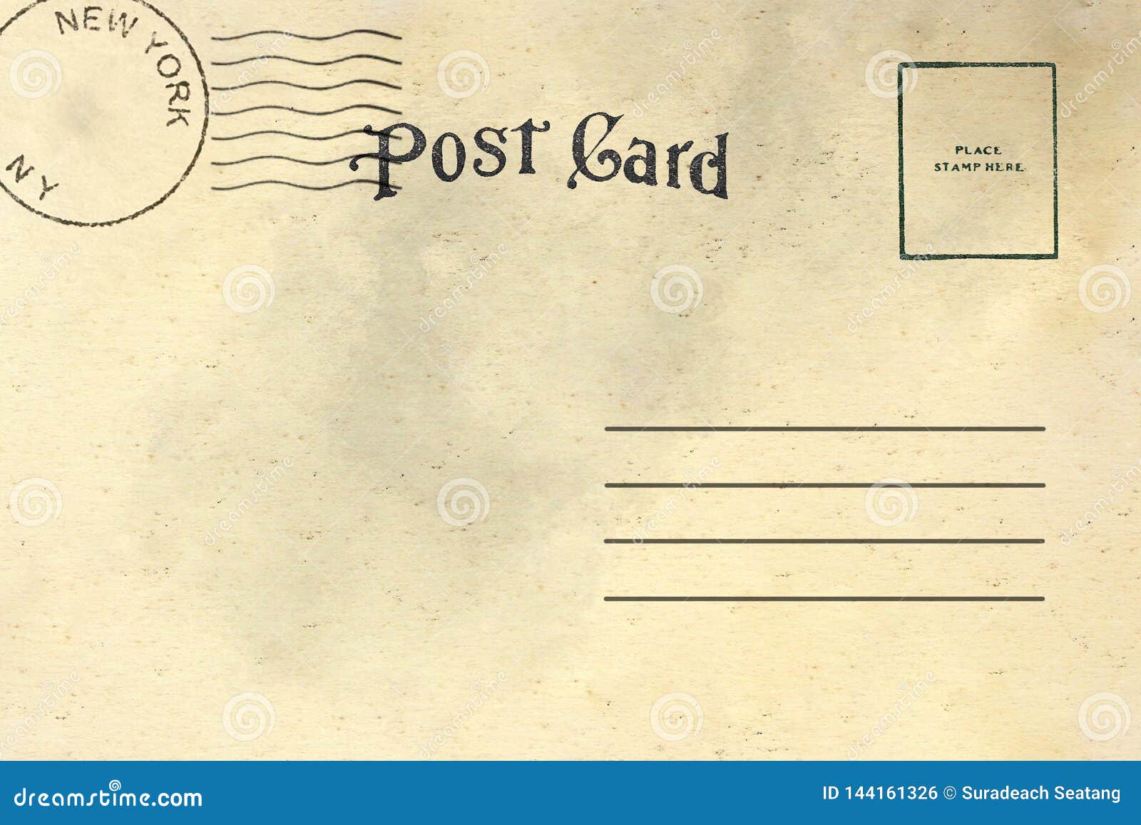 Backside of blank postcard stock photo. Image of postcard - 144161326