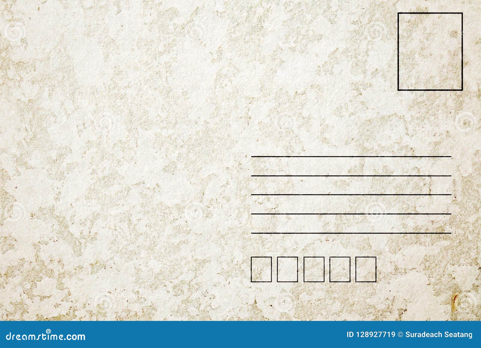 Backside of Blank Postcard with Dirty Stain Stock Illustration ...
