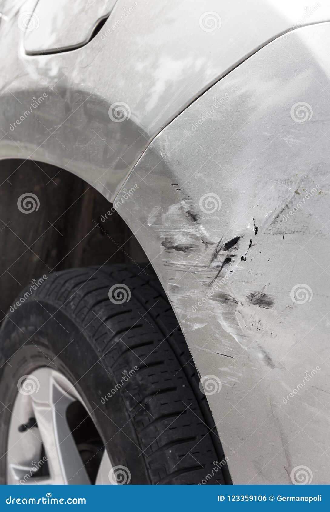 Scratched car stock photo. Image of scratch, silver - 123359106