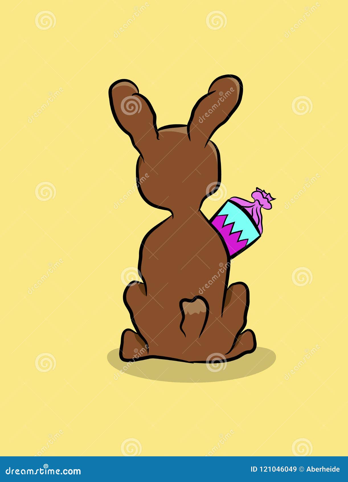 Backside of a Rabbit with a Candy Cone Stock Vector - Illustration of ...