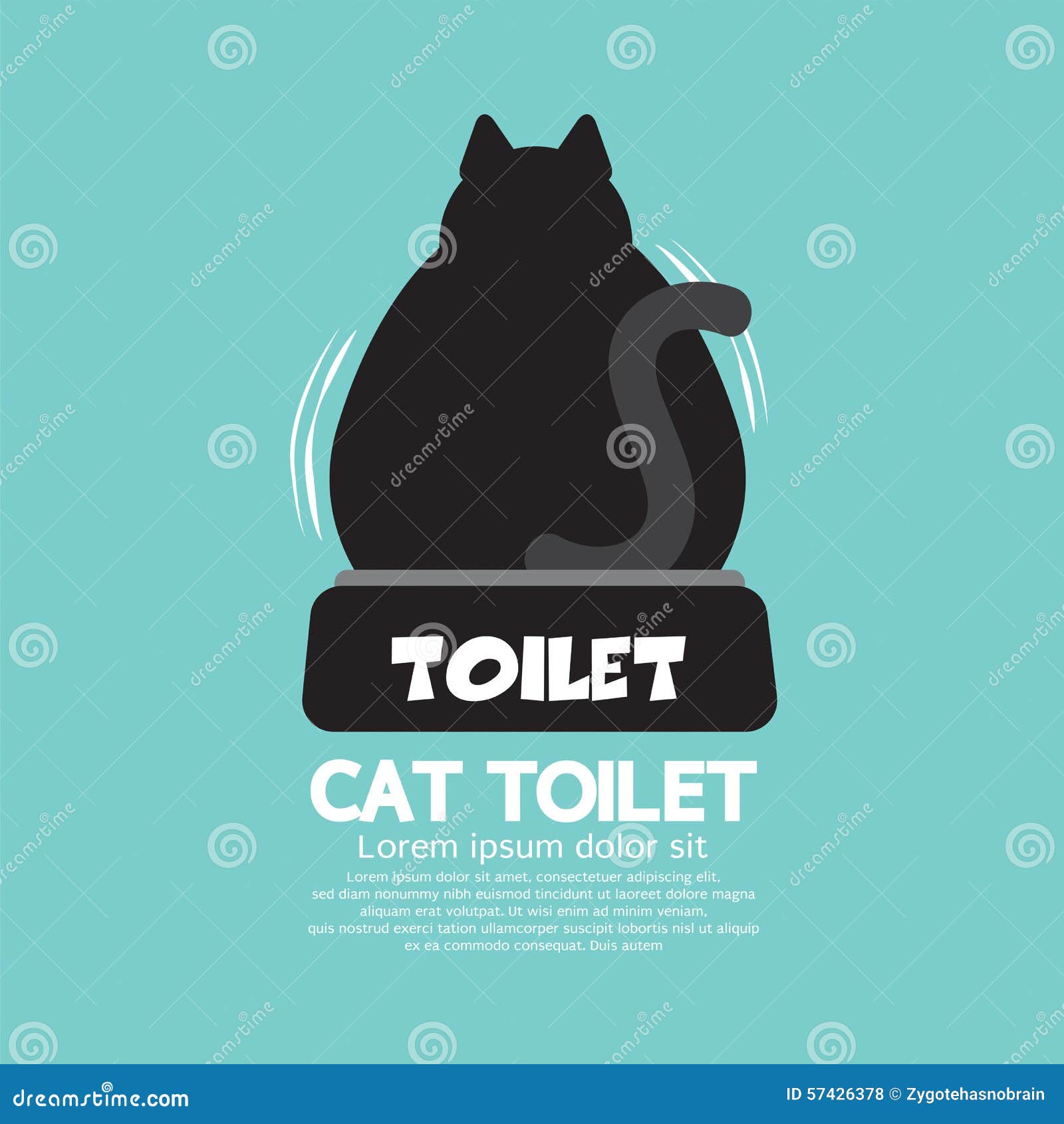 Backside Of A Cat Using Toilet. Vector Illustration | CartoonDealer.com ...